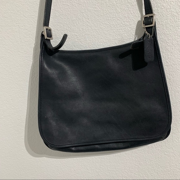 Coach | Bags | Coach 934 Vintage Black Leather Slim Hippie Flap Large ...